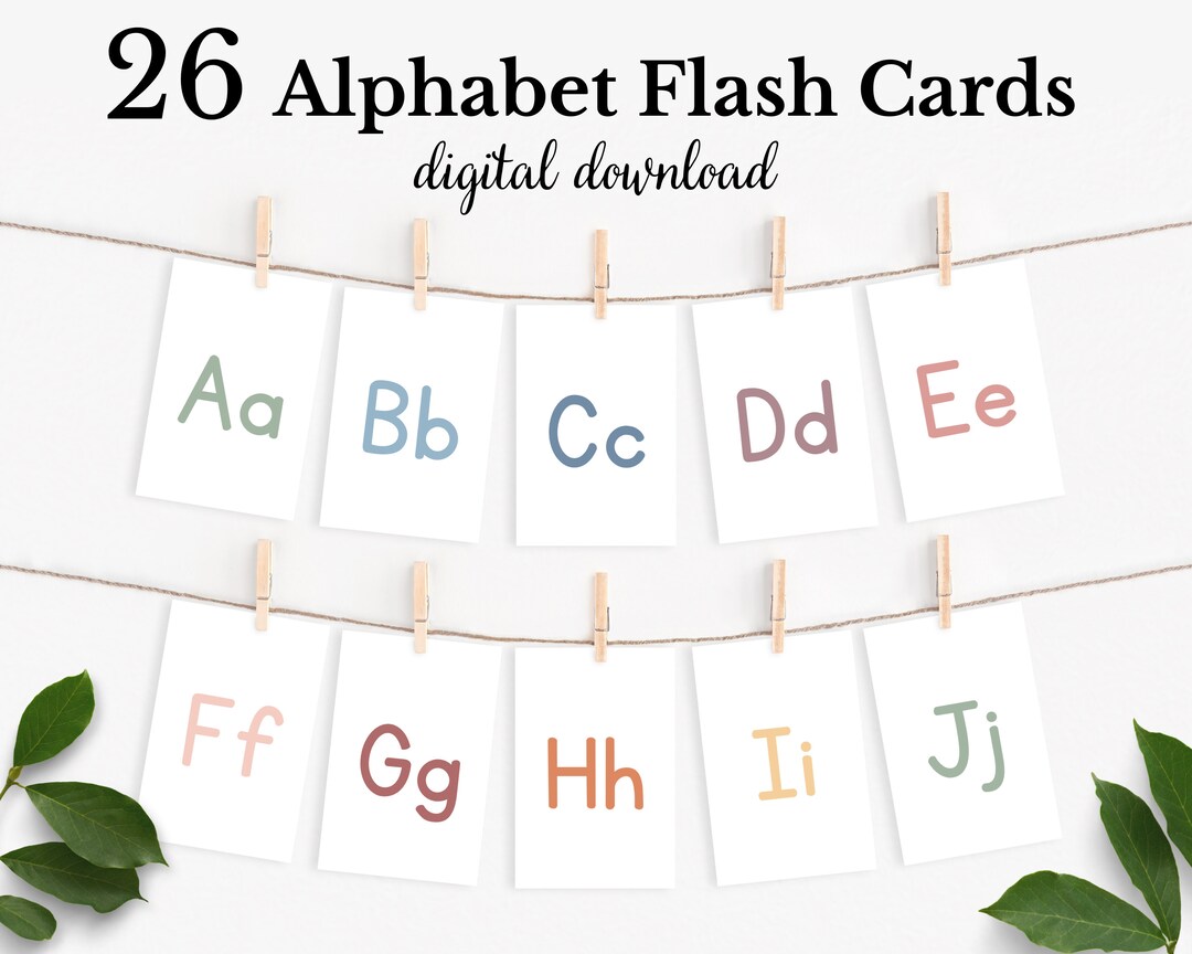 Alphabet Flash Cards, Montessori Materials, A-Z Cards, Toddler ...