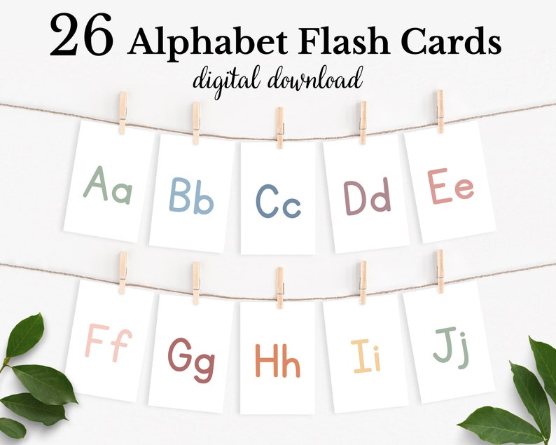 Alphabet Flash Cards Montessori Materials A-Z Cards Toddler - Etsy ...