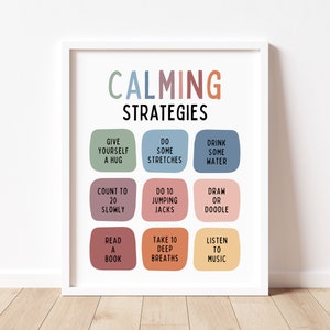 Calming Corner Strategies Poster Chart Therapy Office Decor Print ADHD ...