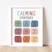 Calming Corner Strategies Poster Chart Therapy Office Decor Print ADHD ...