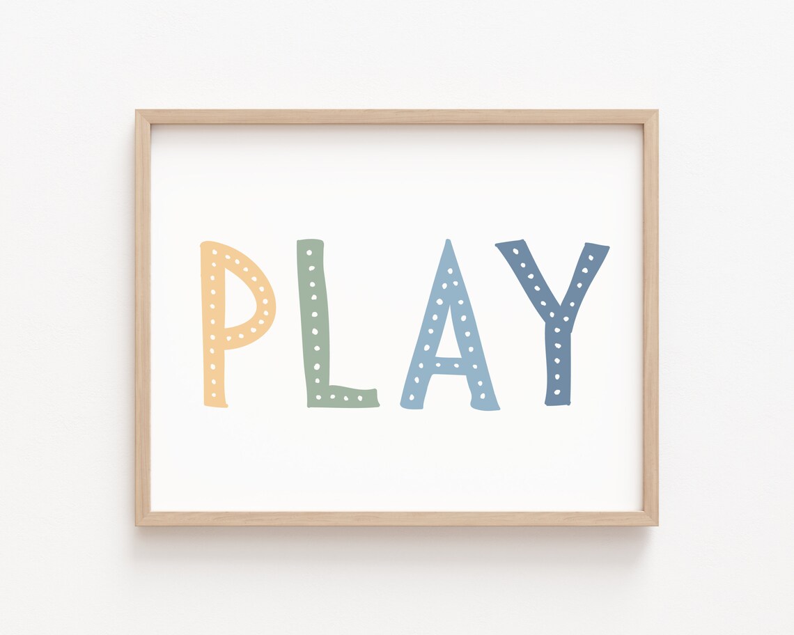 Set of 3 Playroom Prints, Playroom Sign Nursery Wall Art, Let's Play ...