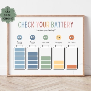 Check Your Battery Printable, Emotional Regulation, School Counselor ...