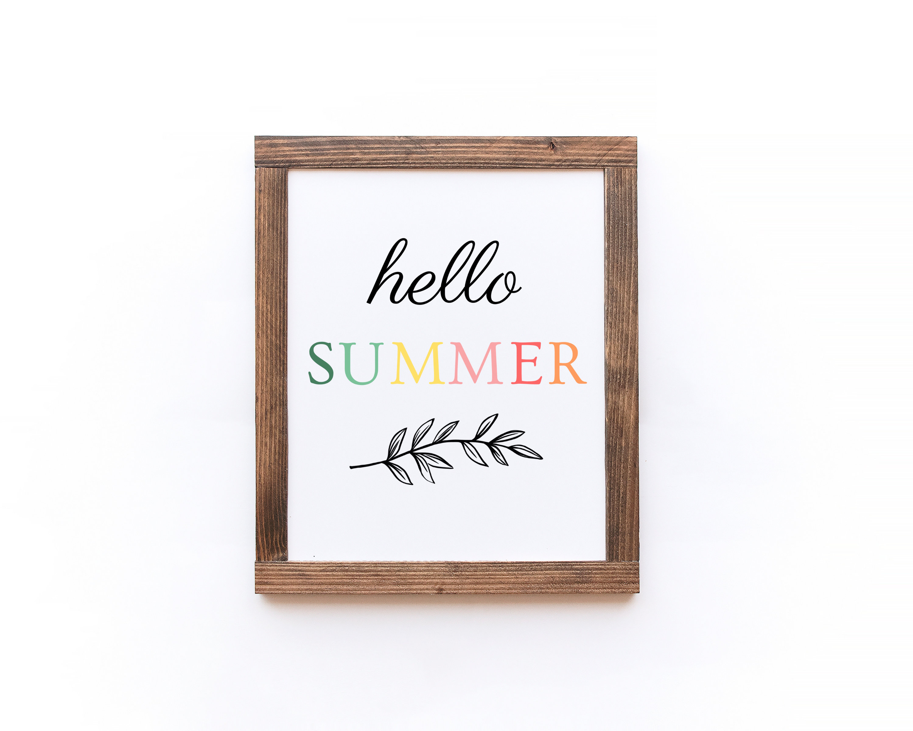 Hello Summer Printable Sign Summer Word Art Seasonal Sign | Etsy