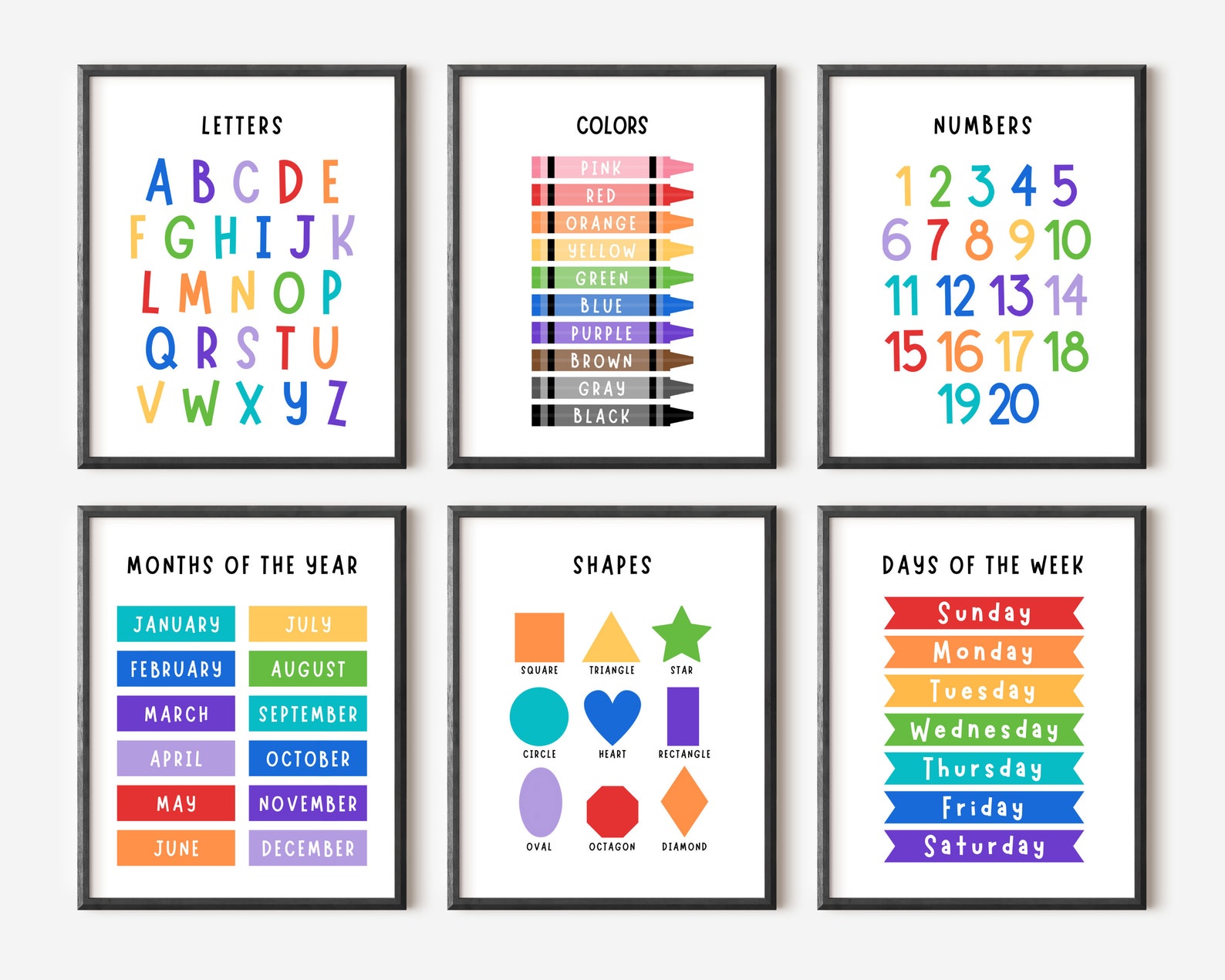 Educational Printable Set of 6 Classroom Sign Homeschool | Etsy