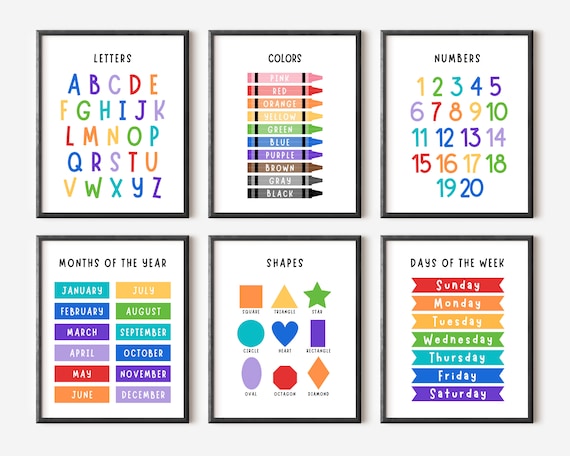 Educational Printable Set of 6 Classroom Sign Homeschool | Etsy