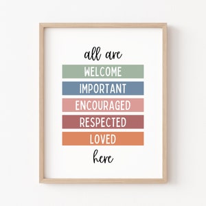 All Are Welcome Here Poster Counseling Office Decor Psychologist Wall ...