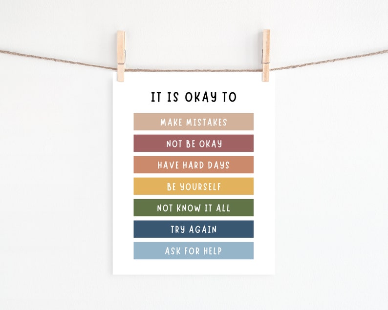 It's Okay to Not Be Okay Poster Boho Classroom Decor - Etsy