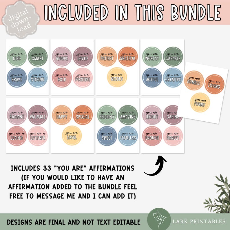 Boho Rainbow Student Affirmation Station Printables, Classroom Decor ...