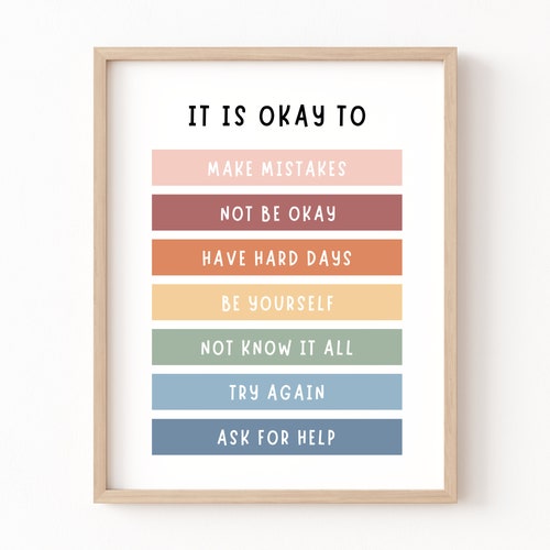 It's Okay Boho Classroom Decor Classroom Poster - Etsy