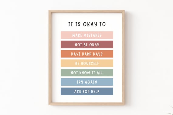 It's Okay to Not Be Okay Poster Boho Classroom Decor - Etsy