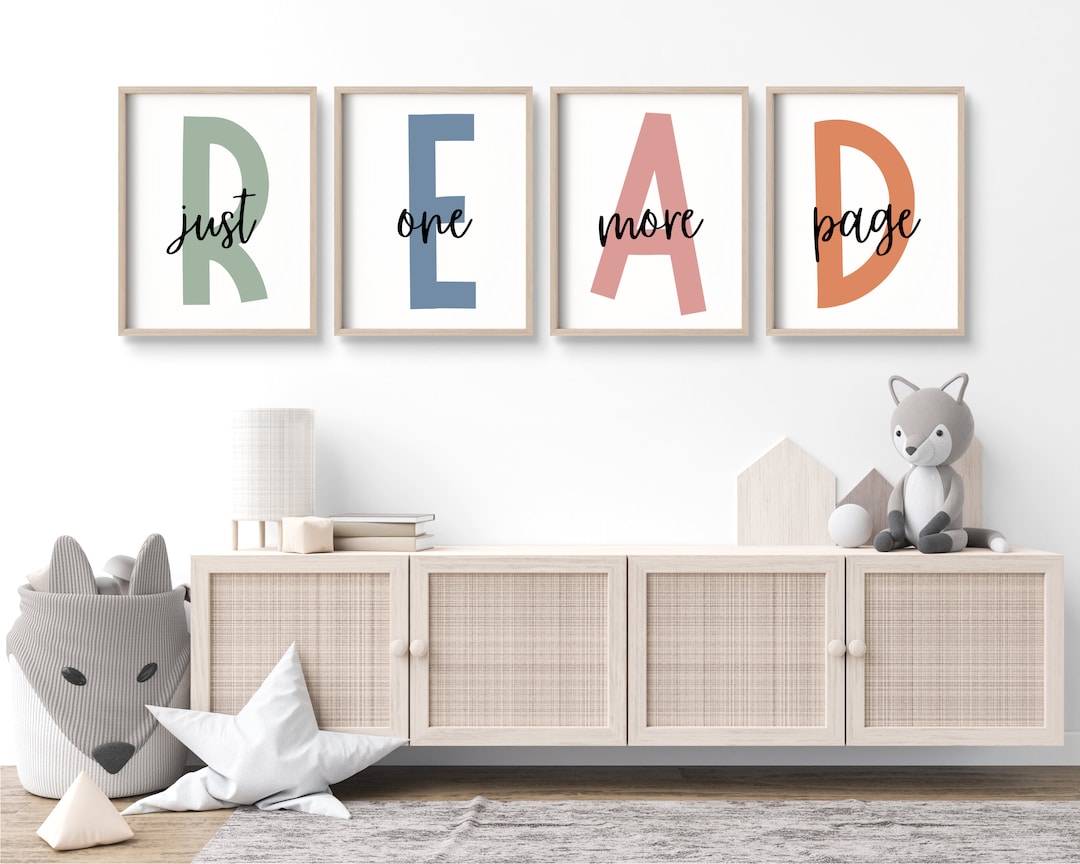 Read Sign for Playroom Just One More Page Boho Classroom Decor Playroom ...