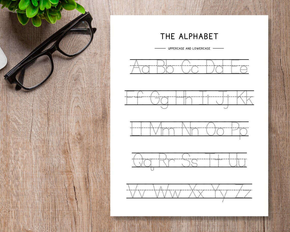 Alphabet Numbers Tracing Page Handwriting Chart Letter - Etsy