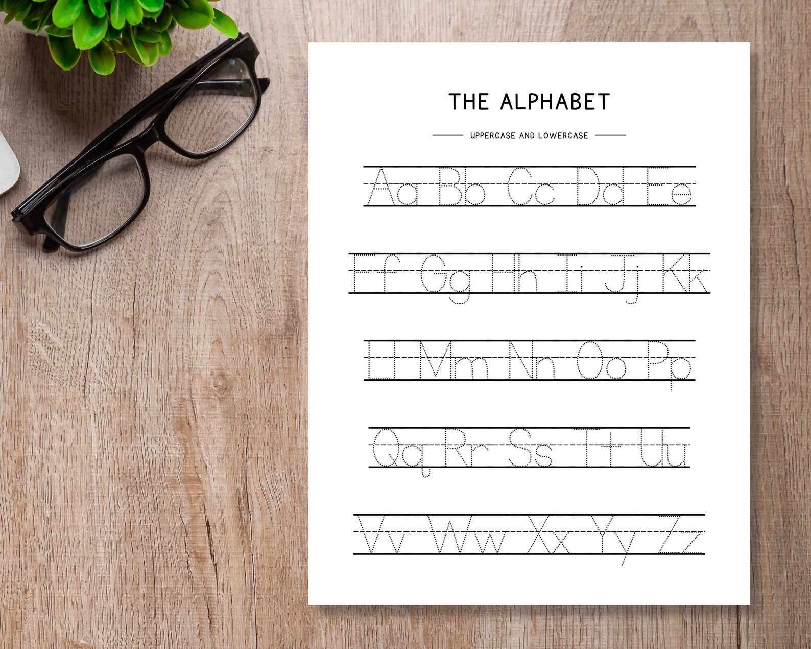 Alphabet Numbers Tracing Page, Handwriting Chart, Letter Tracing ...