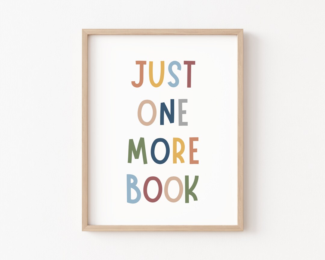 Just One More Book Printable, Boho Classroom Decor, Reading Corner ...