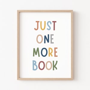 Just One More Book Printable, Boho Classroom Decor, Reading Corner ...