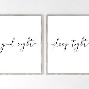 Good Night Sleep Tight Printable, Master Bedroom Wall Decor Over the ...