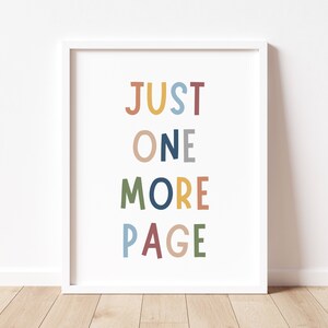 Just One More Page Print, Classroom Decor, Reading Corner, Boho Nursery ...