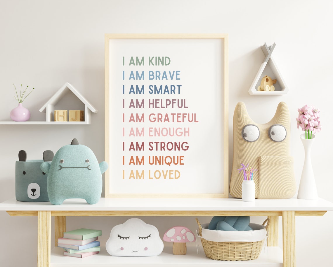 Positive Affirmations for Kids Boho Classroom Decor I Am - Etsy
