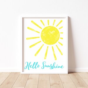 Hello Sunshine Print, Summer Printable Poster, Sun Print Digital ...