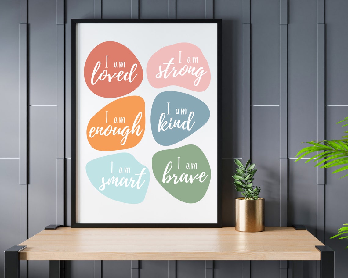 Affirmation Wall Art, Mental Health Art, Positive Affirmations ...