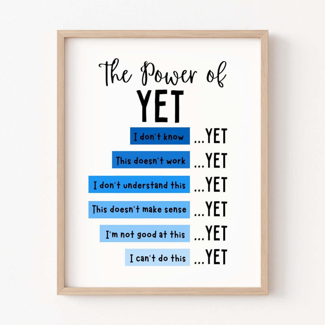 The Power of yet Poster Therapy Office Decor DBT Poster Classroom Decor ...