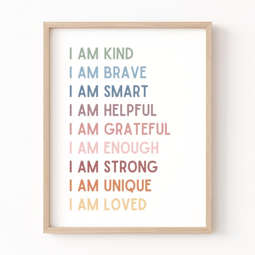 Boho Nursery Decor Affirmations for Kids Rainbow - Etsy