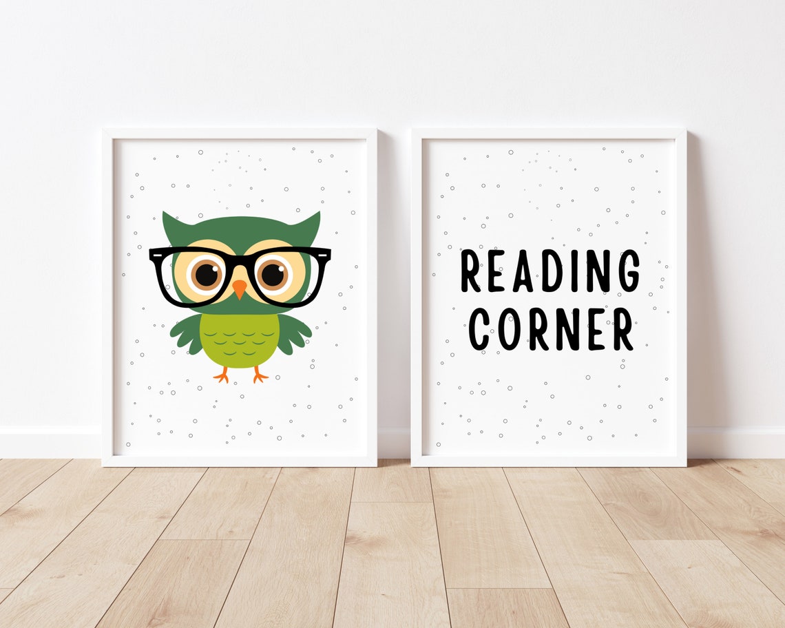 Reading Corner Printable Set of 2 Reading Corner Sign Nook | Etsy