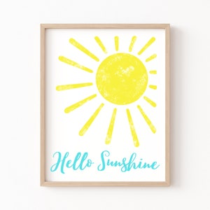 Hello Sunshine Print, Summer Printable Poster, Sun Print Digital ...
