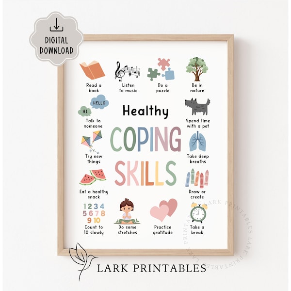 Coping Skills Poster - Etsy
