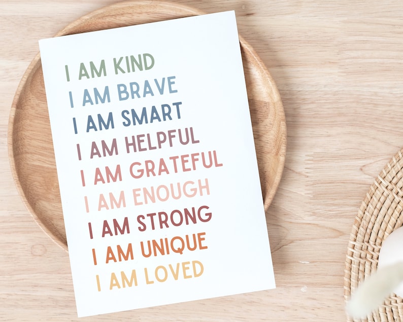 Affirmations for Kids, Classroom Posters, I Am Affirmations, Playroom ...