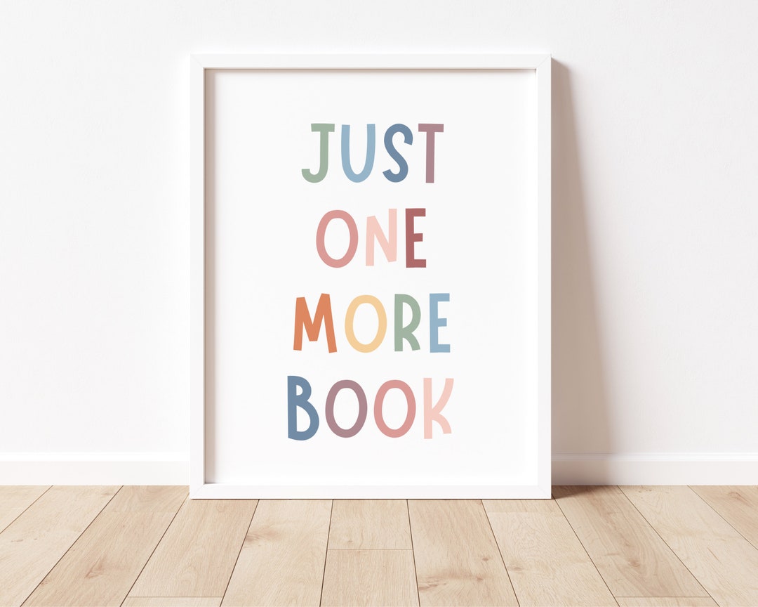 Just One More Book Printable, Boho Classroom Decor, Reading Corner ...