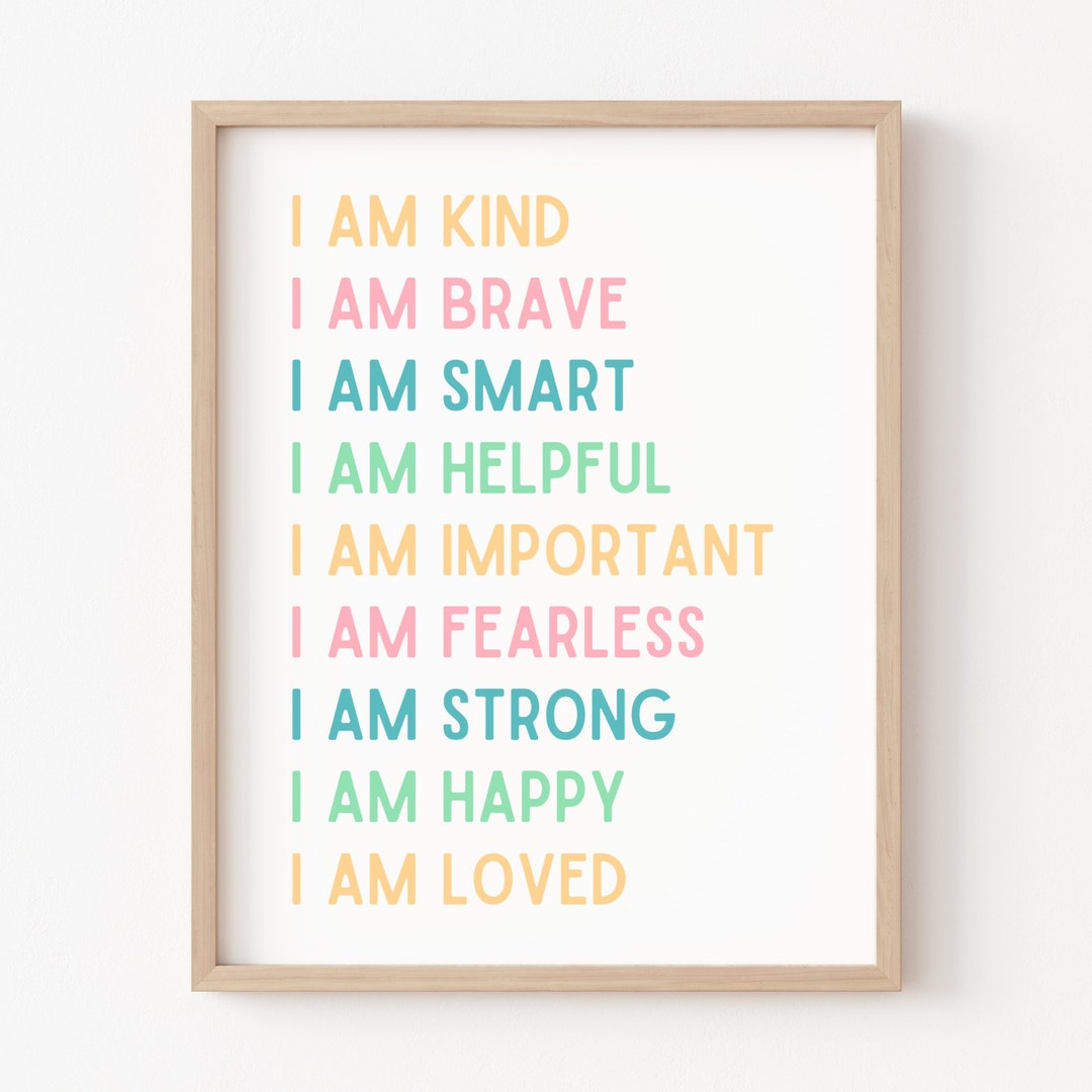 Affirmations for Kids, Pastel Classroom Posters, I Am Affirmations ...