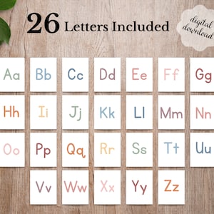 Alphabet Flash Cards, Montessori Materials, A-Z Cards, Toddler ...