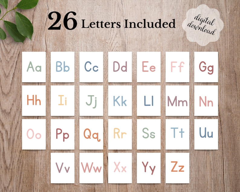 Alphabet Flash Cards Montessori Materials A-Z Cards Toddler - Etsy ...