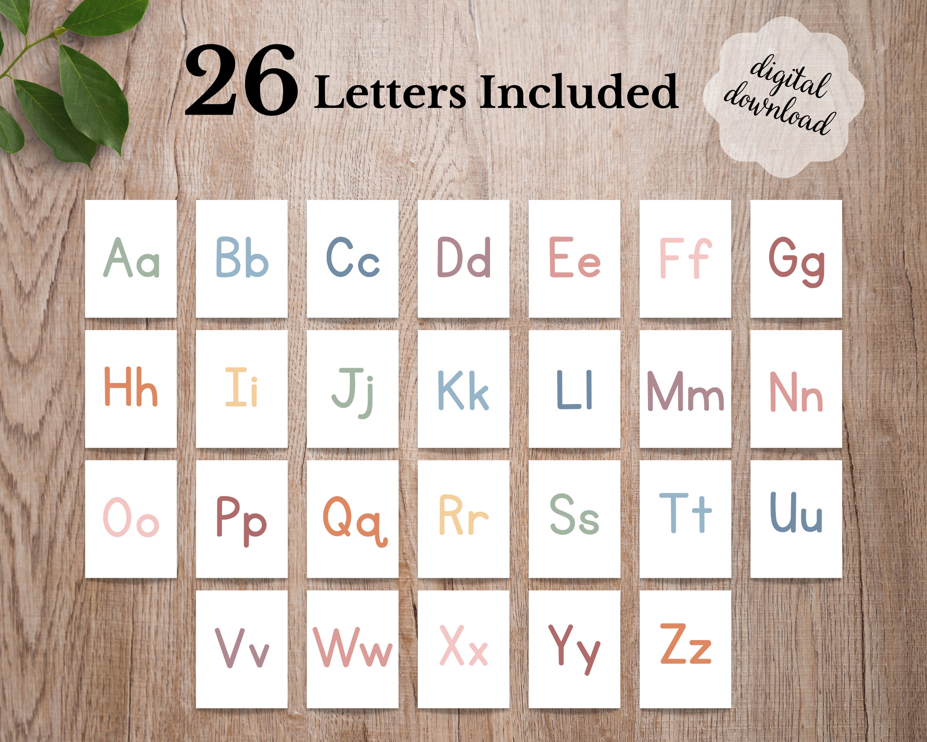 Alphabet Flash Cards, Montessori Materials, A-Z Cards, Toddler ...