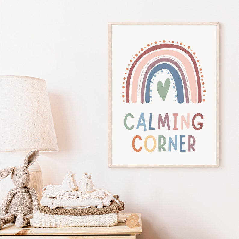 Calming Corner Sign, Boho Classroom Decor, Playroom Wall Decor ...