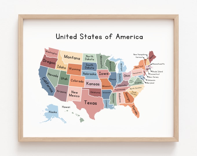 United States Wall Map USA Poster With US Flags Rolled Paper or ...