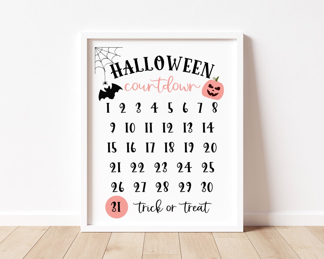 Halloween Countdown, Pink Halloween Decor, Halloween Classroom ...