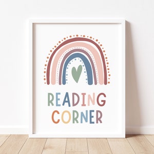 Reading Corner Sign, Let's Read, Reading Nook, Boho Classroom Decor ...