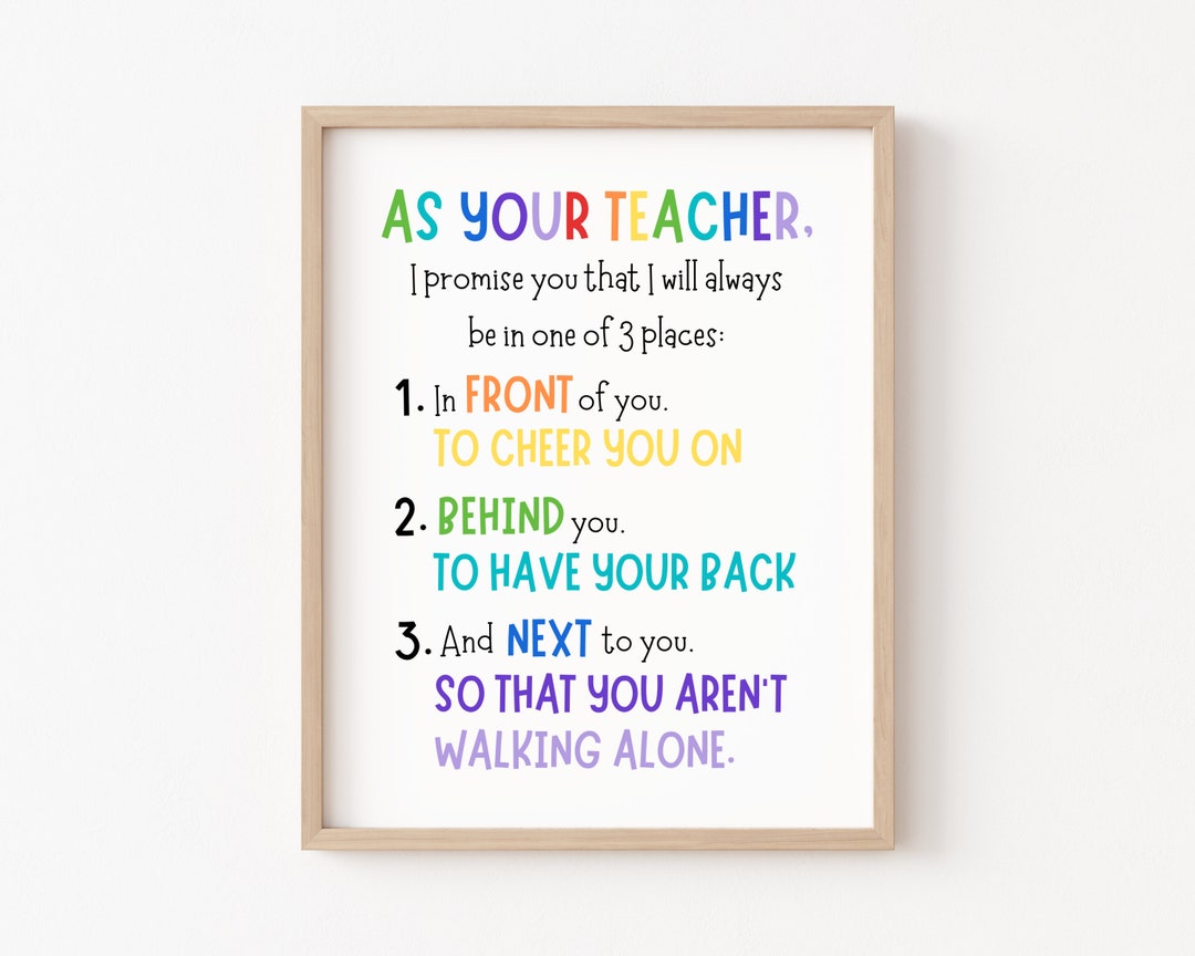 As Your Teacher I Promise To, Classroom Decor Posters Quotes ...