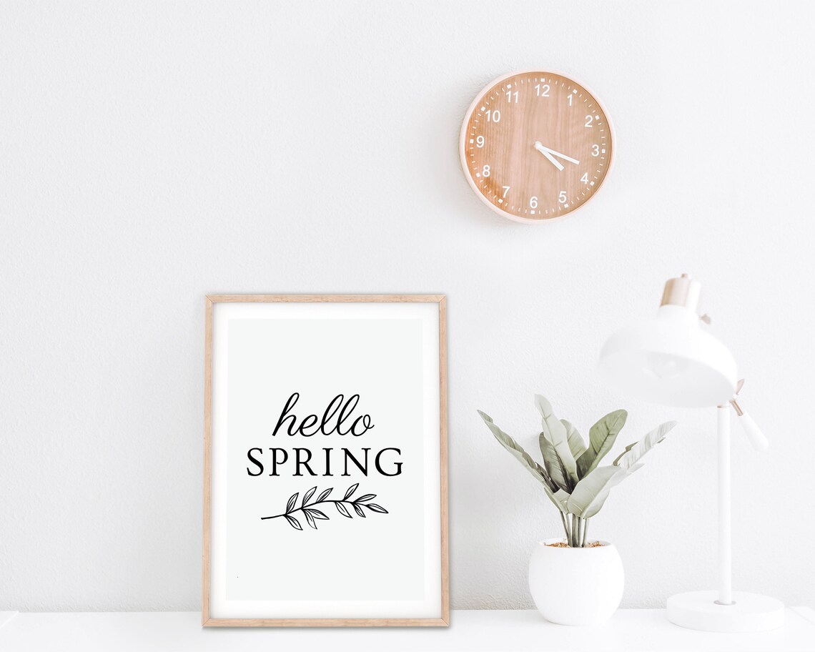 Hello Spring Printable, Printable Wall Art, Hello Spring Sign ...