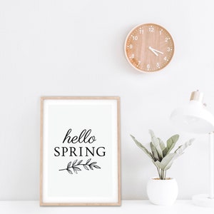 Hello Spring Printable, Printable Wall Art, Hello Spring Sign ...