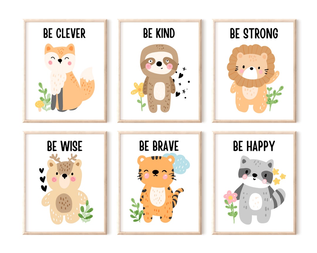 Playroom Printables, Playroom Prints Set of 6, Set of 6 Nursery Prints ...