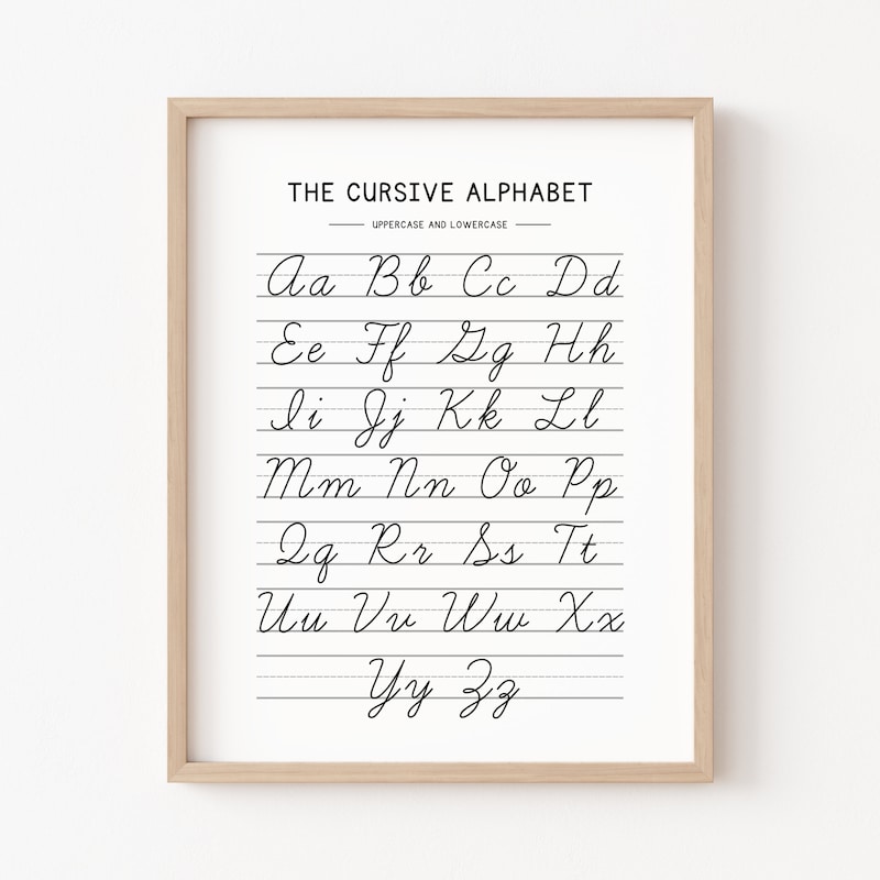 Cursive Kids Poster - Etsy UK