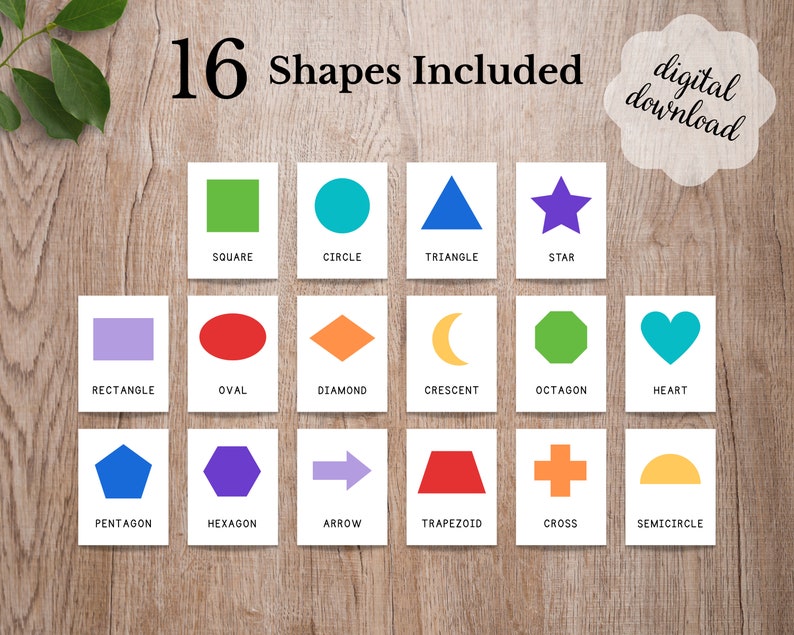 16 Shape Flash Cards Preschool Printables Rainbow Flashcard - Etsy