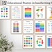 Rainbow Alphabet Poster, Handwriting Chart Print, Educational Wall Art ...