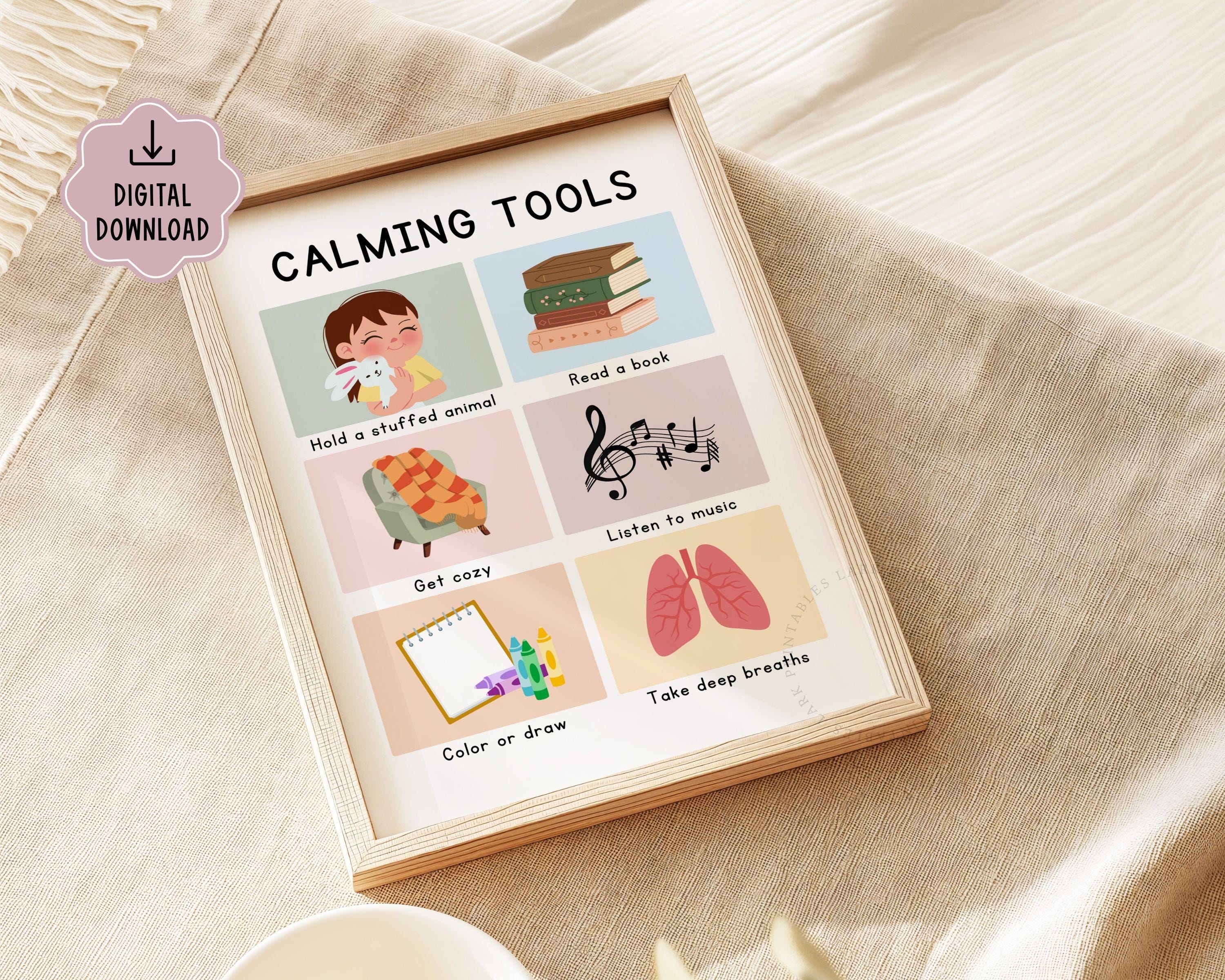 Kids Calming Tools Printable Poster, Calm Down Corner, Emotional Self ...