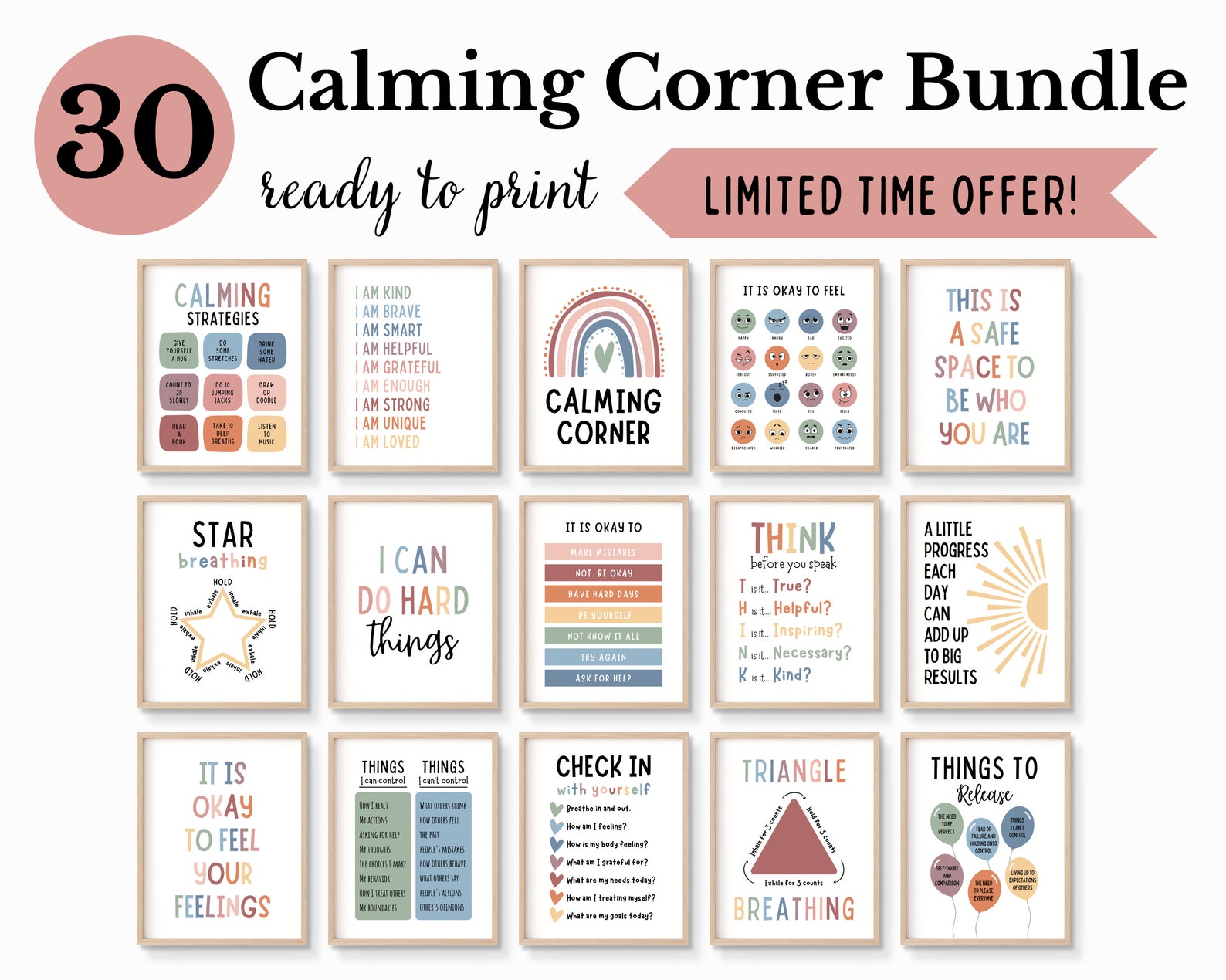 30 Calm Down Posters School Counselor Office Therapy Decor - Etsy