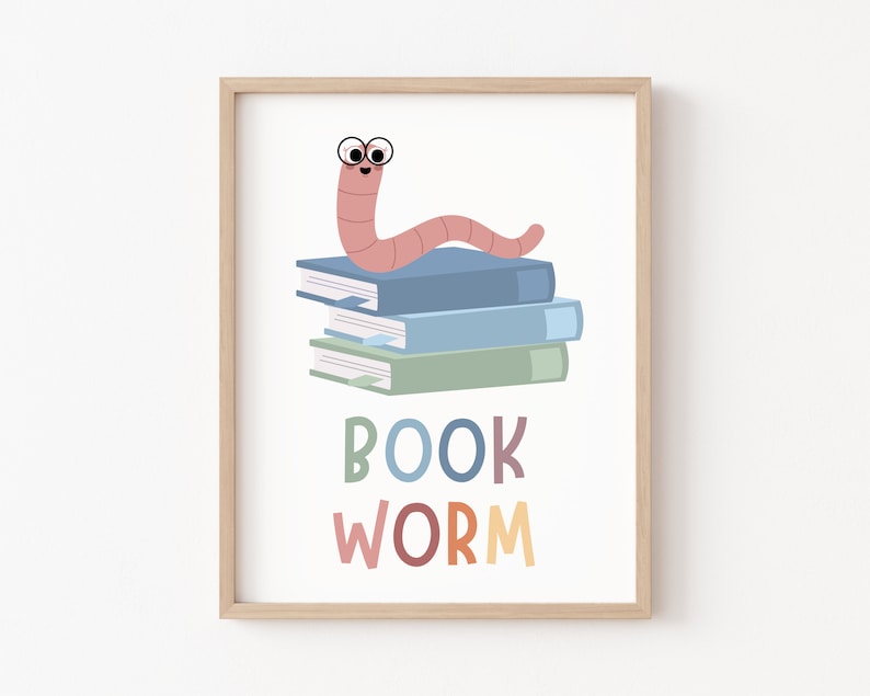 Reading Corner Sign, Book Worm Poster, Let's Read, Reading Nook, Boho ...