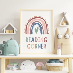 Reading Corner Sign, Let's Read, Reading Nook, Boho Classroom Decor ...